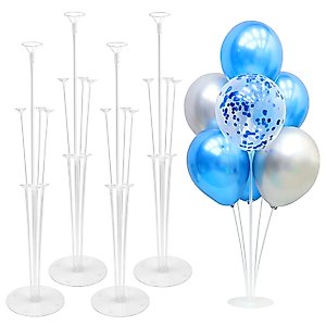 Balloon Stand Kit 4 Set Balloon Sticks with Base Balloon Stands for Floor Balloon Arch Stand Balloon Centerpiece Stand for Table Balloon Holders for Table Balloon Arch Kit Birthday Decorations