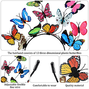 Butterfly Fascinator Hat Monarch Derby Headband Butterfly Headband for Women Halloween Tea Party (Multicolor)