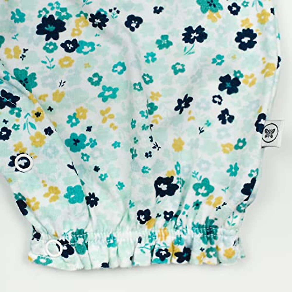 HonestBaby Multipack Short Romper Sets and Dresses 100% Organic Cotton for Infant Baby, Toddler Boys, Girls, Unisex (LEGACY), Dreamy Floral Aqua Blue, 3-6 Months