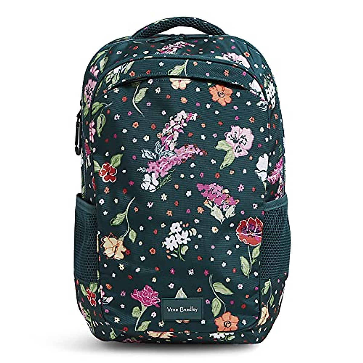 Vera Bradley Women's Recycled Lighten Up Reactive Grand Backpack, Hope Blooms Teal, One Size