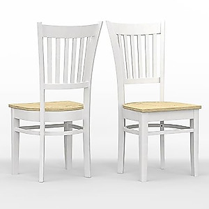 Glenwillow Home 7-PC - Oval Butterfly Leaf Dining Table + Spindle Back Dining Chairs Dining Set in White/Natural