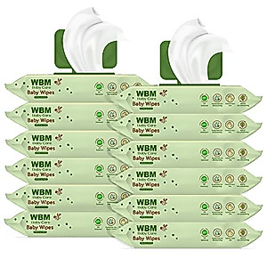 WBM Care Unscented Baby Wipes-12 Flip-Top Pack, (576 Total), 12 Count