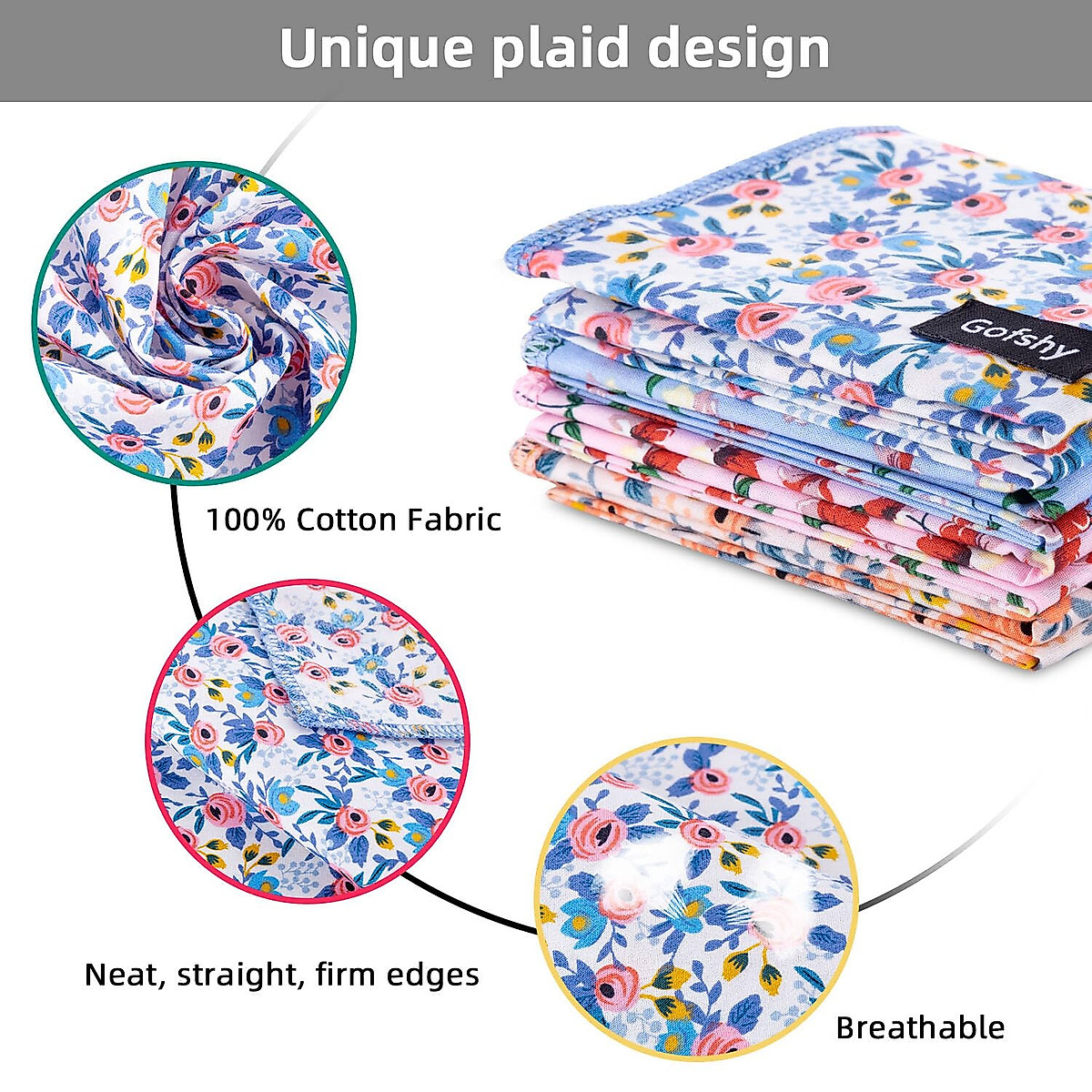 Gofshy XLarge Dog Bandanas Spring-4PCS Puppy Bandana Orange Pink Blue Floral Printing Dog Bib Handkerchief Scarf Breed Accessories for Large Dogs Pets Gift