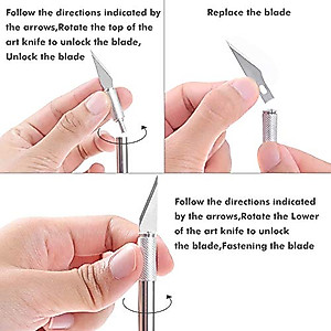 Anezus Craft Knife Precision Cutter and Self Healing Cutting Craft Mat Hobby Knife Set with 30 PCS Hobby Blades Art Knife for Art Hobby Craft Scrapbooking Stencil