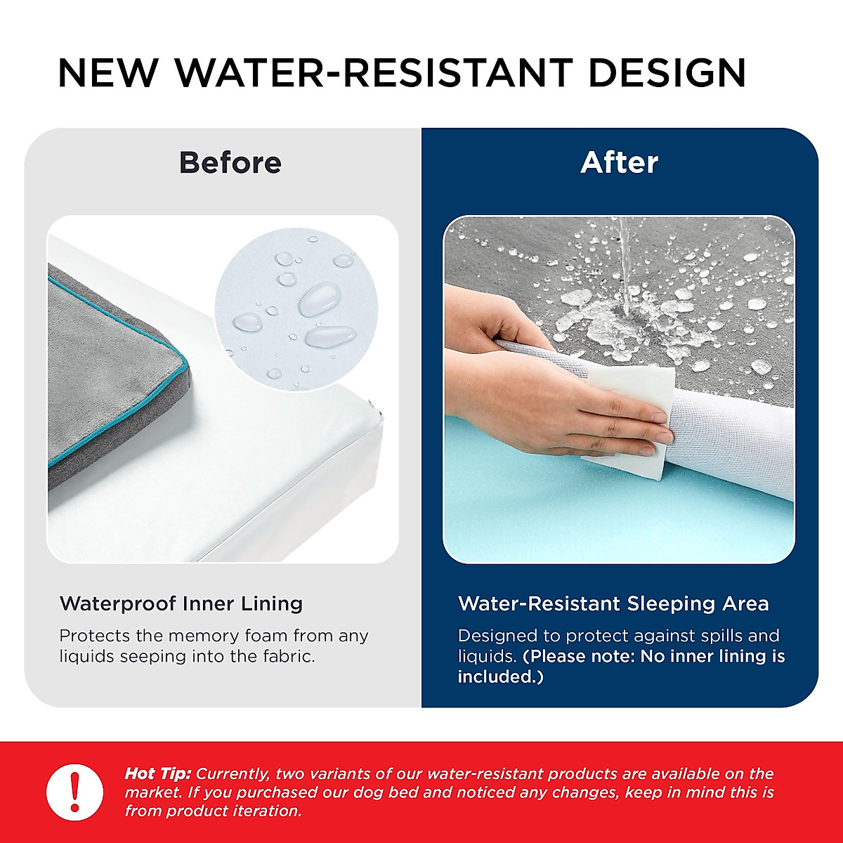 Bedsure Memory Foam Dog Bed for Extra Large Dogs - Orthopedic Waterproof Pet Mat for Crate with Removable Washable Cover and Nonskid Bottom - Water-Resistant Plush Flannel Fleece Top Pet Bed, Grey