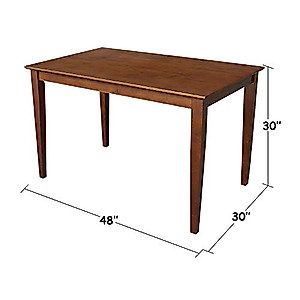 International Concepts Solid Wood Dining Table with Shaker Legs, 48 by 30 by 30-Inch, Cinnemon/Espresso