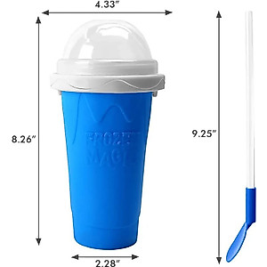 Slushy Cup Maker, Cleaning Brush Included, Slushie Cup, Slushy Maker Cup, Double Layer Durable Cooling Cup, Squeeze Cup, Slushie Maker, DIY Slushie Smoothie Maker, Must Haves 2023
