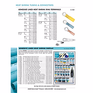 Ancor 312525 Marine Grade Electrical Nylon Insulated Adhesive Lined Heat Shrink Ring Terminals (12 to 10-Gauge, Size 5/16 Screw, 25-Pack)
