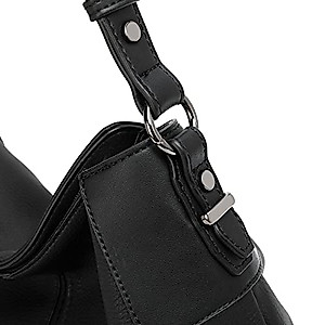 Hobo Handbags for Women Tote Bag Boho Ladies Shoulder Purses Designer Black 3PCS (Crossbody Strap Not Included)