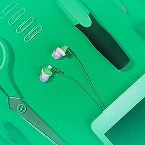 Panasonic ErgoFit Wired Earbuds, In-Ear Headphones with Dynamic Crystal-Clear Sound and Ergonomic Custom-Fit Earpieces (S/M/L), 3.5mm Jack for Phones and Laptops, No Mic - RP-HJE120-G (Green)
