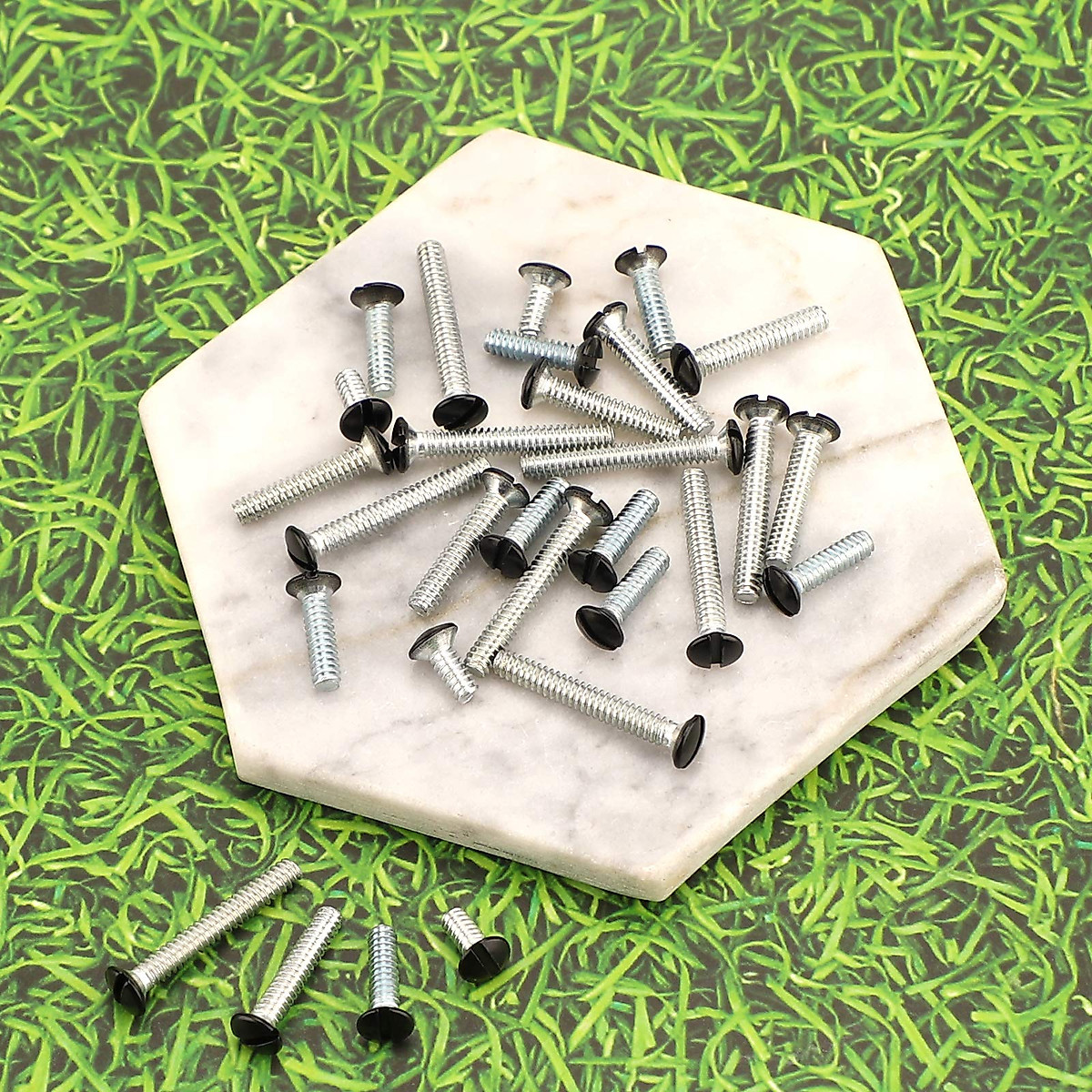 TOYMIS 100Pcs 4 Sizes 6-32 Thread Black Wall Plate Screws Outlet Cover Screws Switch Cover Screws Replacement Wall Plate Screws Electrical Screws (Black)