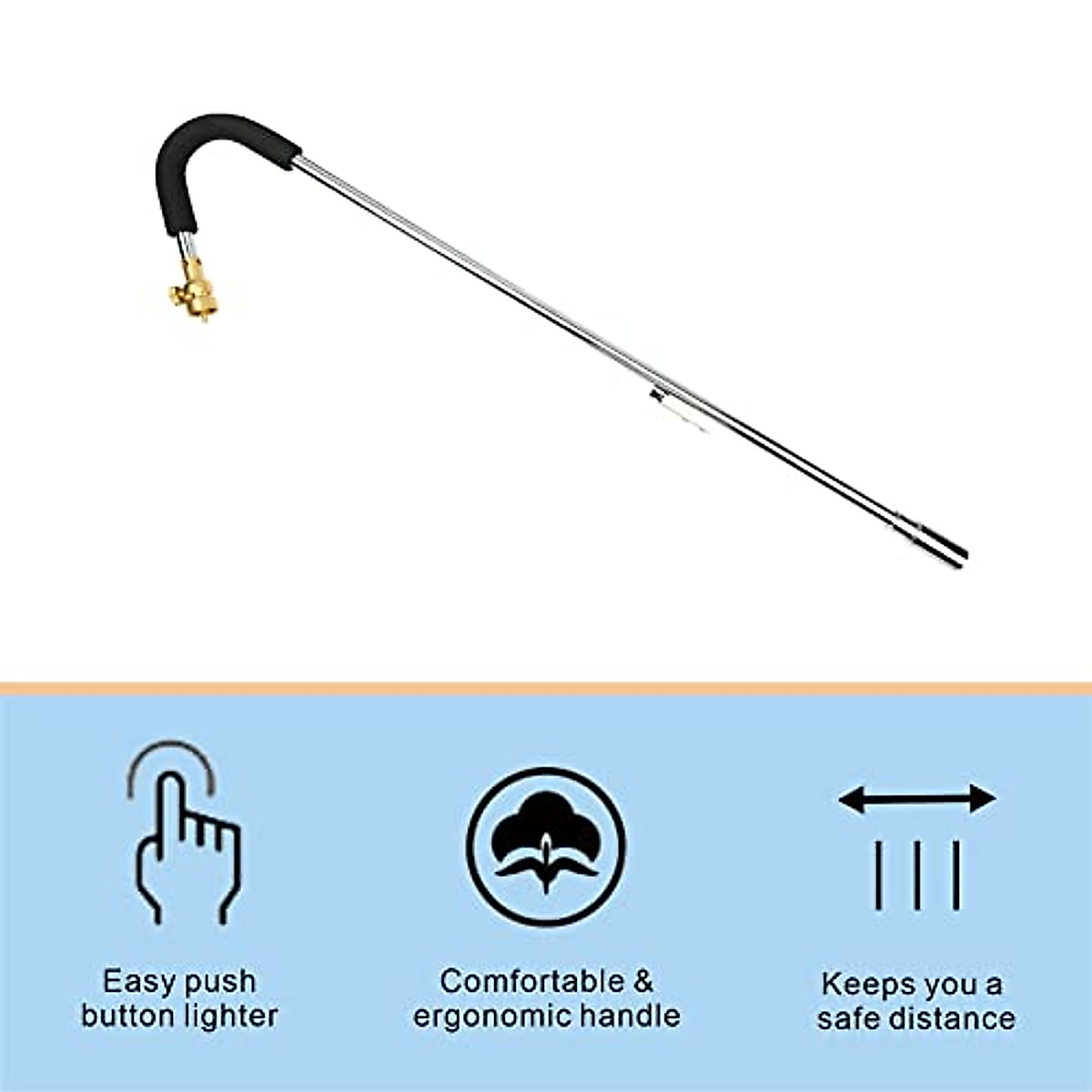 CAMPFIRE Propane Torch Weed Burner Propane Weed Torch with Turbo Trigger Push Button Igniter,Garden Torch for Weeds for Roof Asphalt,Ice Snow,Road Marking,Charcoal