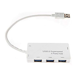 Lysee Plug & Connectors - USB 3.0 Hub 4 Port USB Hub 5Gbps Super-Speed USB Splitter Adapter Computer Periphearls for PC Laptop Notebook - (Color: White)