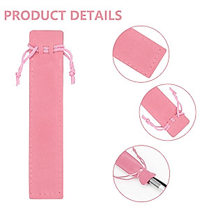 Bekecidi 20 Pieces Velvet Pen Pouch Drawstring Pen Pouch Pen Gift Bags Single Pen Holder Packaging Sleeve for School Office Business Gift (Pink)