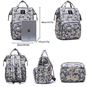 Armbq Camo Diaper Bag Backpack Multi-Function Diaper Bag for Baby Care Essentials Waterproof Travel Baby Bag for Mom Dad