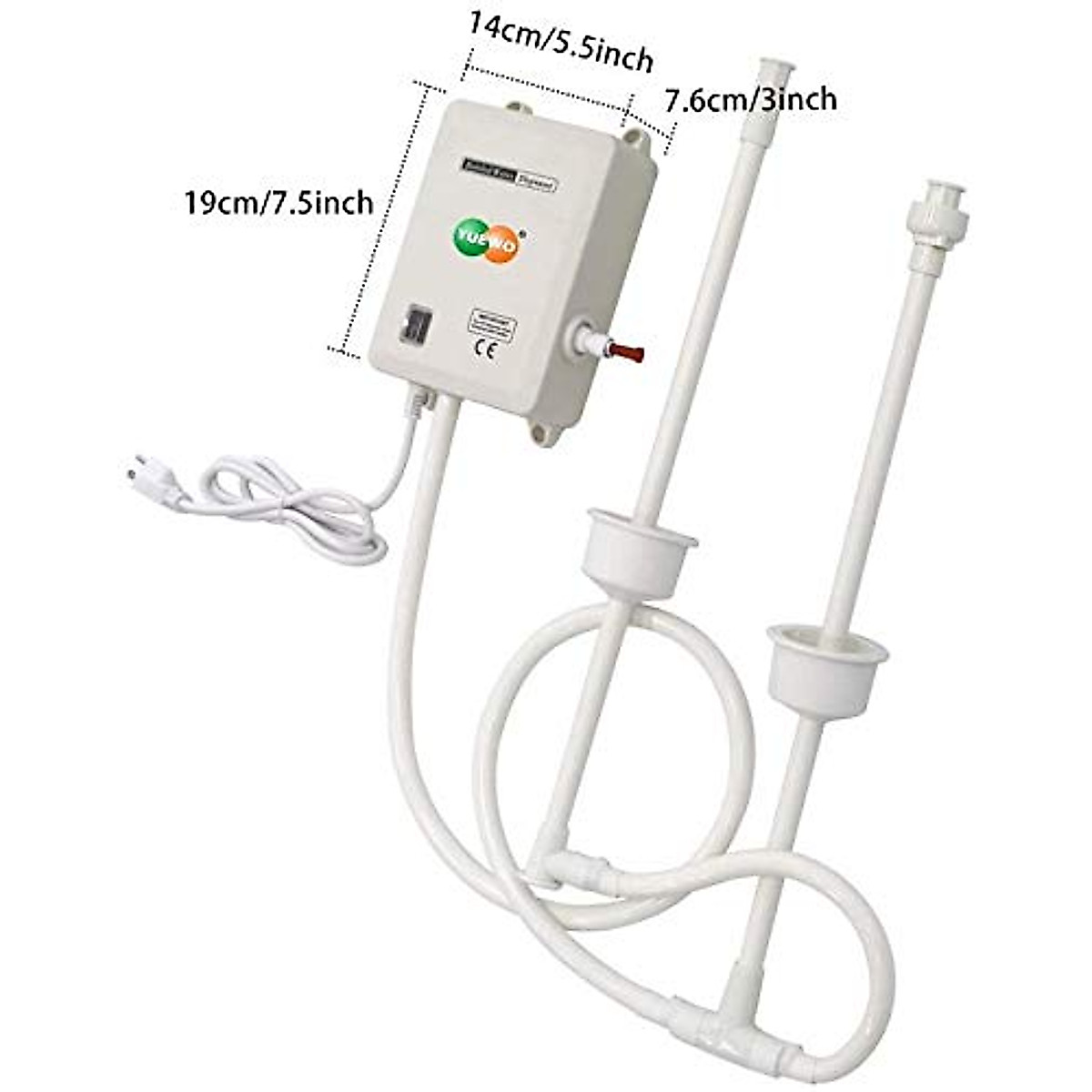 YUEWO Bottle Water Dispenser Pump System 20ft with 110V AC US Plug for 5 Gallon Bottle, 5 Gallon Water Jug, Single & Double Tube (Double Tube)