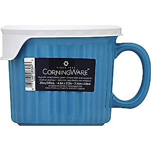 CorningWare Ceramic Colours Pop-Ins Pool 20-oz Mug w/Lid, 1 Count (Pack of 1), Blue
