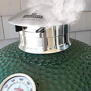 SmokeWare Vented Chimney Cap – Compatible with The Big Green Egg, Stainless Steel Replacement Accessory