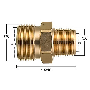 M MINGLE M22 Pressure Washer Fitting, 3/8 Inch NPT Male to M22 14mm Male adapter, 4500 PSI