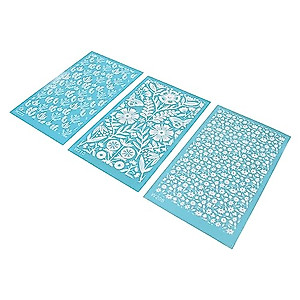 Silk Screen Stencils, Exercise Hands on Skills Polyester Develop Imagination Polymer Clay Silkscreen Print Kit Reusable for Jewelry Clay Earrings Decoration (208, 210, 223)