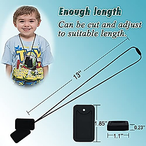 Sensory Chew Necklace for Kids or Adults, Silicone Dog Tag Pendant Chewy for Autism ADHD SPD PICA and Oral Motor Chewing Needs, Fidget Chewable Necklaces (Black)