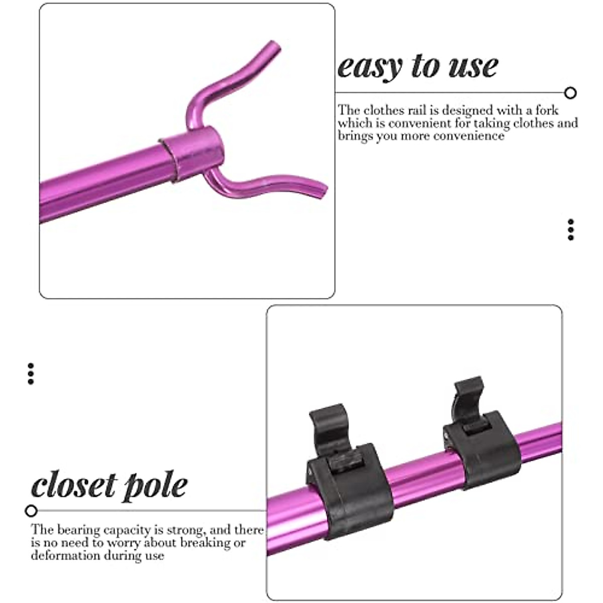 BESPORTBLE Outdoor Room Essentials Clothes Reaching Rod 63 Adjustable Clothes Fork Pole Clothes Fork Clothes Picking Rod for Hanging Clothes, Shutters, Closet, Ceiling Garment Rod Dorm