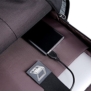 Laptop Backpack for Business Travel and College Study with Integrated USB Charging Port, Fits Laptops up to 15.6 Inch, Black, Anti-Theft, Great for Hiking, Waterproof, Scratch Resistant, Reinforced