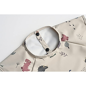 GZMM Waterproof Baby Bibs,Infant Toddler Extra Cover Feeding Bib With Food Catcher,Easy Clean & Washable