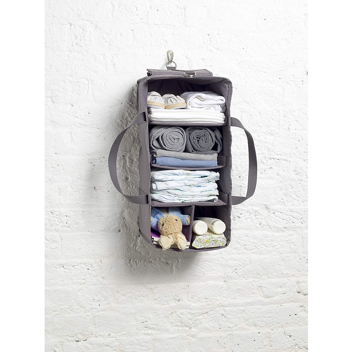 Storksak Travel Cabin Carry On with Wheels and Multi-functional Organizer, Water-Resistant, Grey