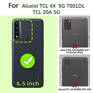 KuDiNi for TCL 4X 5G (T601DL) Case, Alcatel TCL 20A 5G (T768S) Case for Women Glitter Crystal Soft Bling Butterfly Heart Floral Clear Protective Cover with Kickstand+Strap for TCL 4X 5G (Rose Gold)