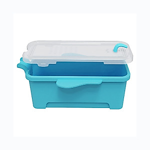 2000ML / 68OZ Microwave Pasta Container Cooker, Noodles Cooker with Strainer. Quickly Cooks up to 4 Servings Pasta, Cute Elephant-Shaped Multifunctional Cooker for Dorms, Kitchens or Offices.（Blue）