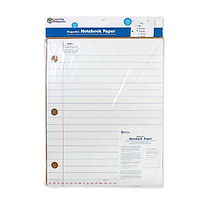 Learning Resources Giant Sized Magnetic Notebook Paper, Durable Write & Wipe, Classroom Whiteboard Accessories, Teaching Aids, 22"L x 28"H