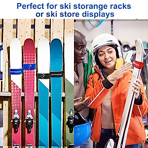 ASTRAEUS 6 pcs Ski Fastener Straps Adjustable Ski Wraps Ties (Orange)…