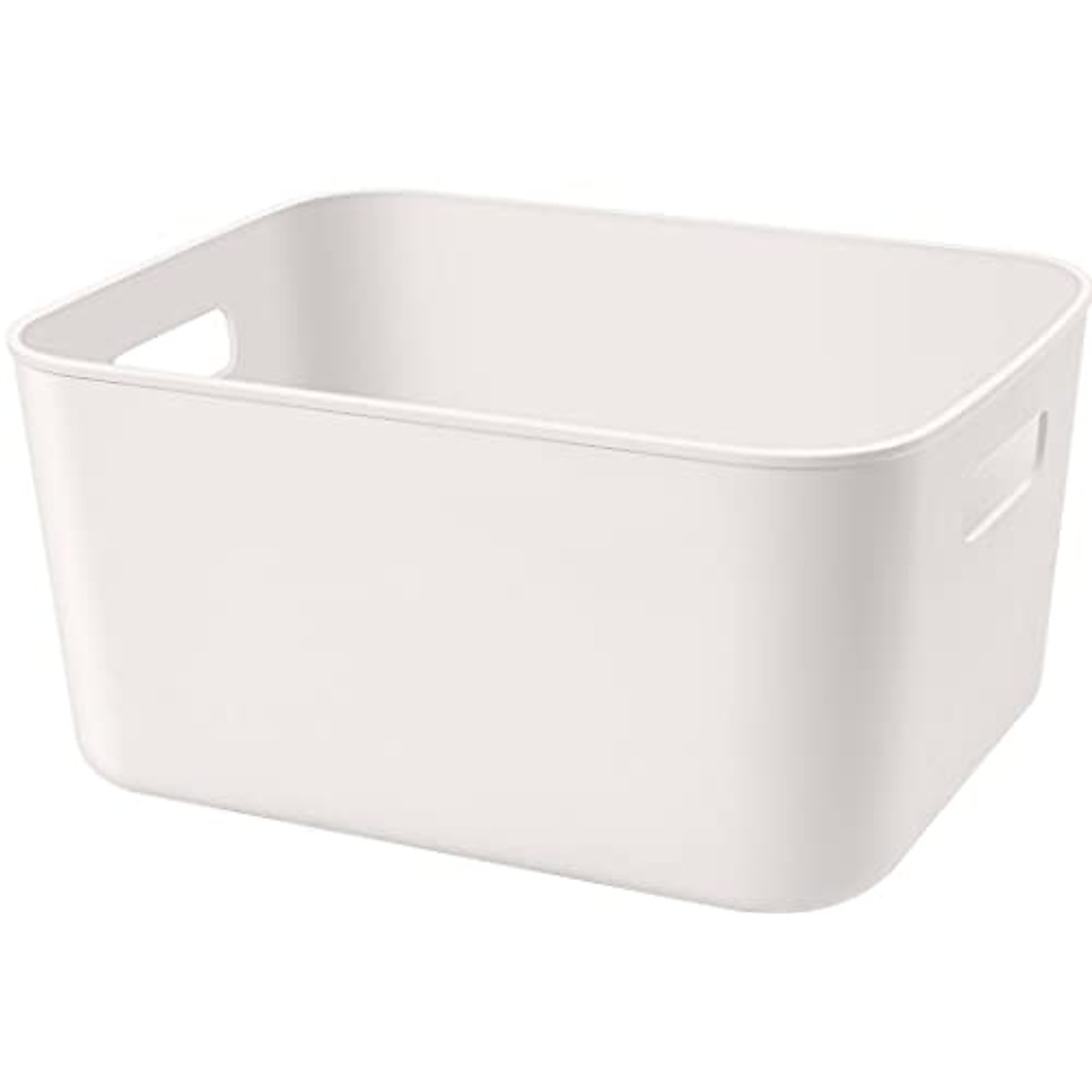 Amyup Set Of 2 Plastic Storage Bins,10.5×8×5.5" Versatile Kitchen Pantry Organization and Storage,for Plastic Storage Container Under Bed,Under Sink Bathroom Organizer (2 Pack Medium, White)