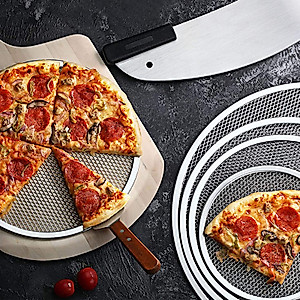 WOPPLXY 3 Pcs 12 Inch Pizza Screen, Restaurant-Grade Aluminum Alloy Pizza Baking Screen, Seamless Round Pizza Screen Non Stick Mesh Net Baking Tray Cookware Kitchen Tool For Oven, BBQ