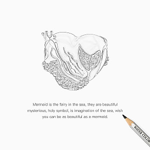 FOREVER QUEEN Mermaid Charms fit Charms Bracelet 925 Sterling Silver Charms Bead CZ Heart Shape Blue Enamel Bead Ocean Sea Charm for Snake Bracelets Necklace Women Girls Gift