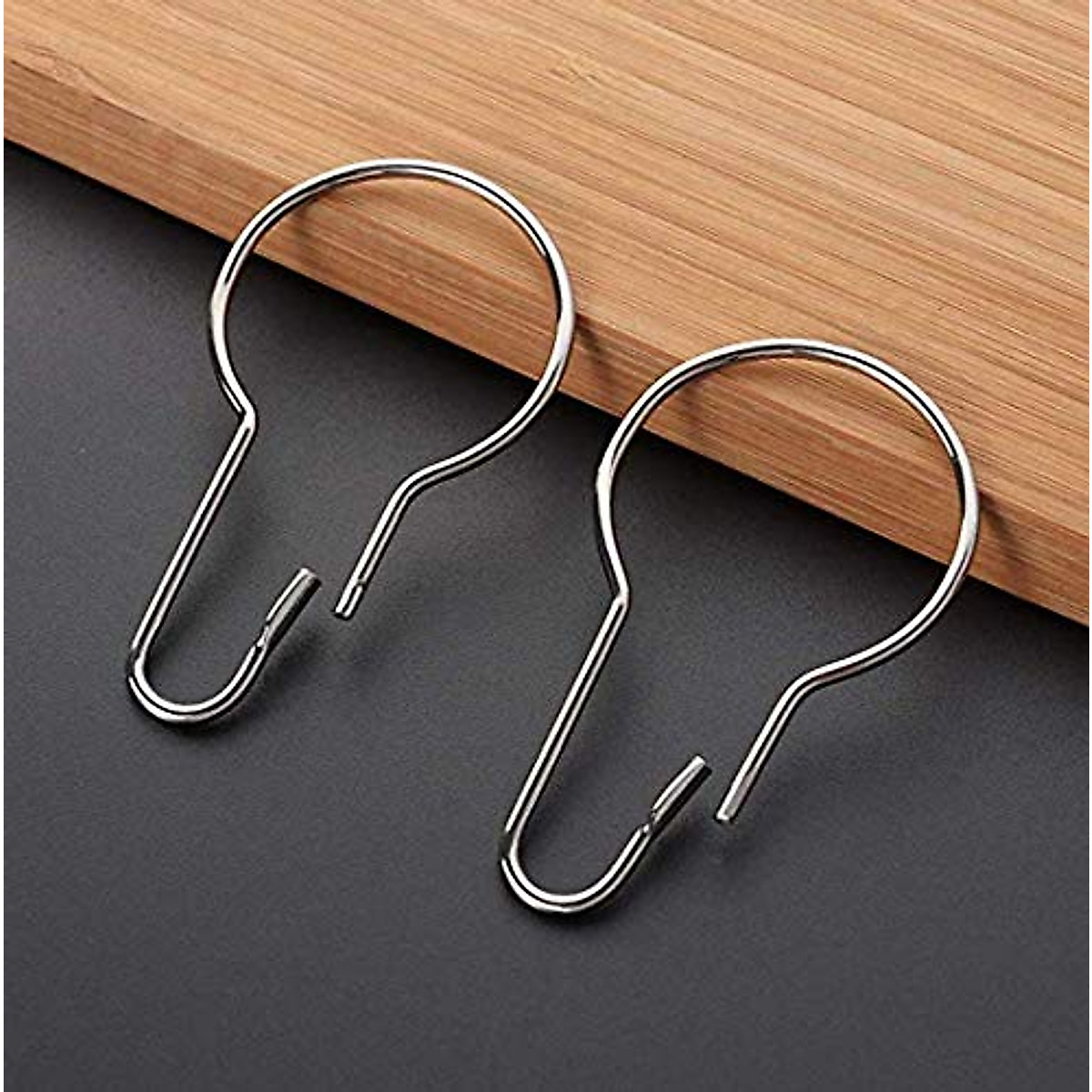 Wandeful Silver Metal Shower Curtain Style Hanging Clip Chain Hooks for Sorting & Organizing, Window Arts & Crafts Display, DIY Key Hangers (60 Pieces)
