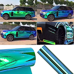 ASENDIWAY Holographic Rainbow Chrome Car Adhesive Vinyl Wrap Gloss Decal Sticker Film Sheet Air Bubble Free DIY Vinyl