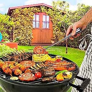 Cabilock Food Flipper Turner Hook Stainless Steel Grilling Meat Hook Small Barbecue Cooking Turners for Turning Bacon Steak Meat Vegetables Sausage Fish and More