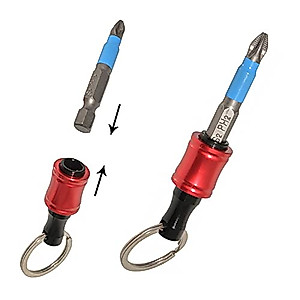 ZFBB 1/4inch Hex Shank Aluminum Alloy Screwdriver Bits Holder Extension Bar Drill Screw Adapter Change Keychain Portable