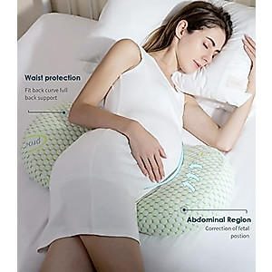 Oternal Pregnancy Pillows for Sleeping, Maternity Pillow for Pregnant Women, Body Pillow with Latex Filling, Wedge Pillow for Sleeping, Hips, Back Support with Removable Cover