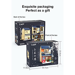 MISINI C66010W Japanese Tea House Building Blocks Set, MOC CaDA Bricks Street View House Building Kit with Lighting Set, Awesome Building Toys Gift for Kids and Adults, New 2023 (1200 pcs)