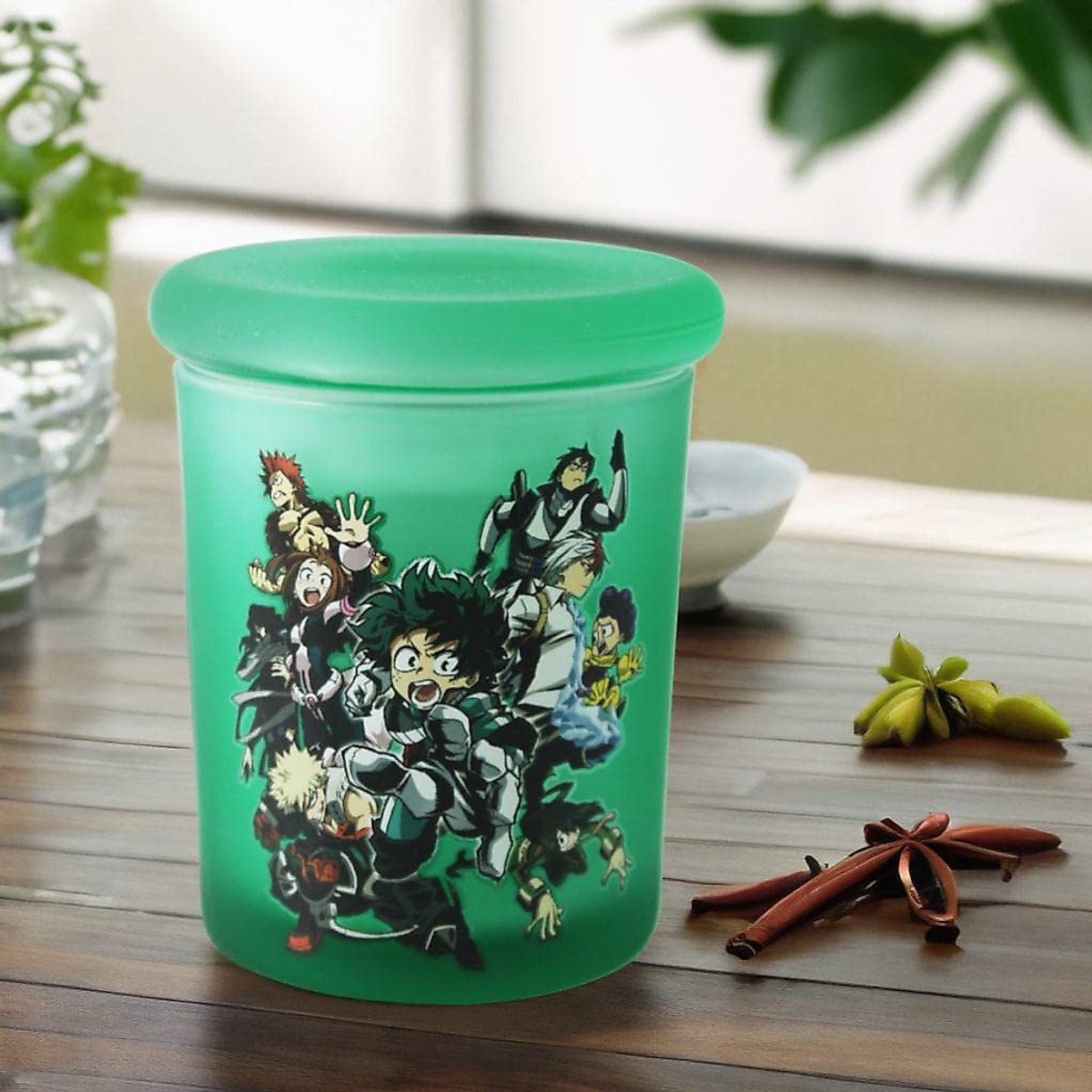 JUST FUNKY My Hero Academia Collector Edition Container | Frosted Glass Container Class-1A Rubber Seal Jar | MHA | Anime Food Container | Home Deco | Offical Licensed