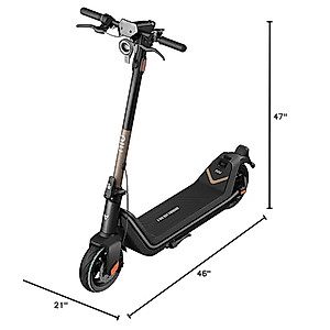 NIU Electric Scooter for Adults - KQi3 Pro with 350W Power, 31 Miles Long Range, Max Speed 20MPH, Wider Deck, Triple Braking System, 9.5'' Tubeless Fat Tires, Portable & Folding, UL Certified