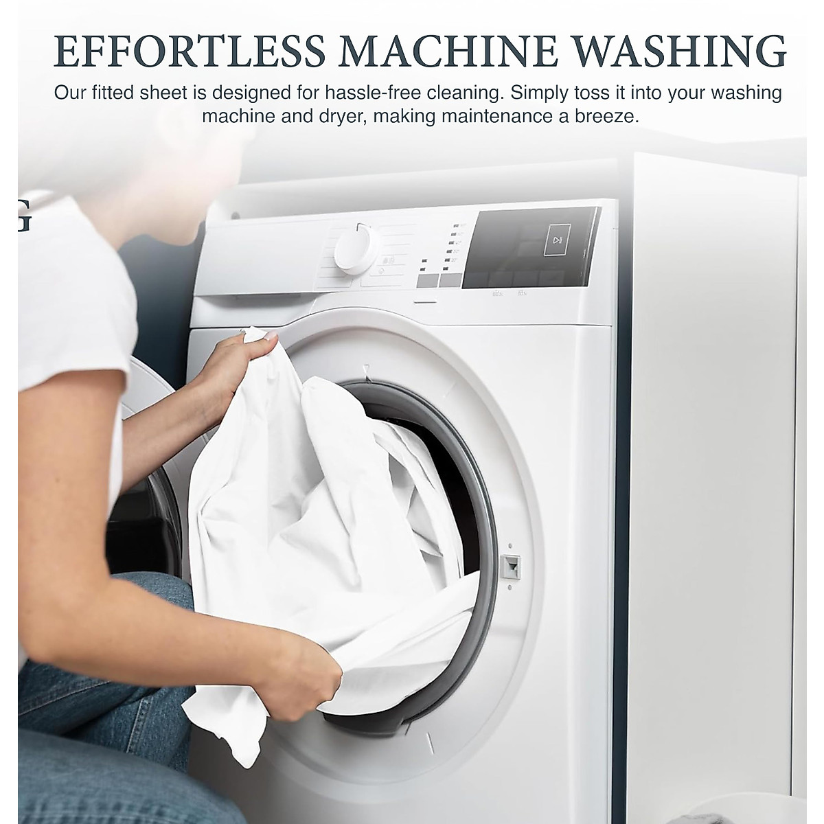 Egyptian Cotton Queen Sheets Deep Pocket 100% Egyptian Cotton Sheets 800 Thread Count Bed Sheet 4 Piece - Extra Long-staple Cotton Sheets and Breathable & Sateen Weave Bed Sheet (White)