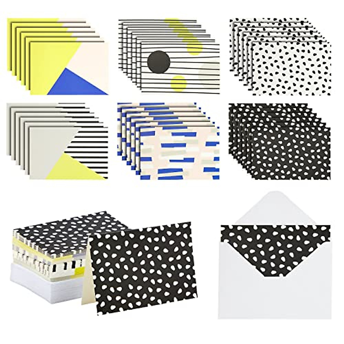 48 Pack Blank Greeting Cards with Envelopes for All Occasions, 6 Geometric Designs (4 x 6 In)