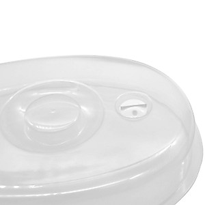 1-Tier Microwave Steamer Heating Steamer for Home Kitchen White (Oval)