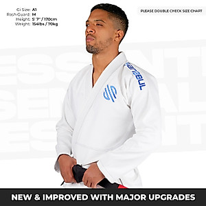 Sanabul Essential BJJ Gi for Men Brazilian Jiu Jitsu Gi Lightweight Preshrunk Fabric for Jiu-Jitsu Training & Competition - White, A1