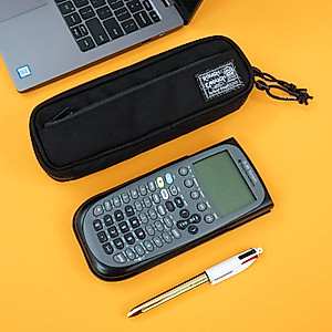 Rough Enough Black Pencil Case Long Pencil Pouch Art Supply Storage Organizer Kids Boys Girls Adults School Stationary