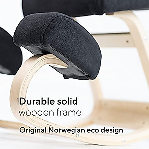 Luxton Memory Foam Ergonomic Kneeling Chair - Posture Support Comfortable Padded Office Desk Chair - Angled Rocking Stool & Balancing Seat - Natural Relief for Neck or Back Pain